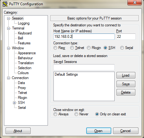Connecting to 6505 via SSH, SCP or Serial